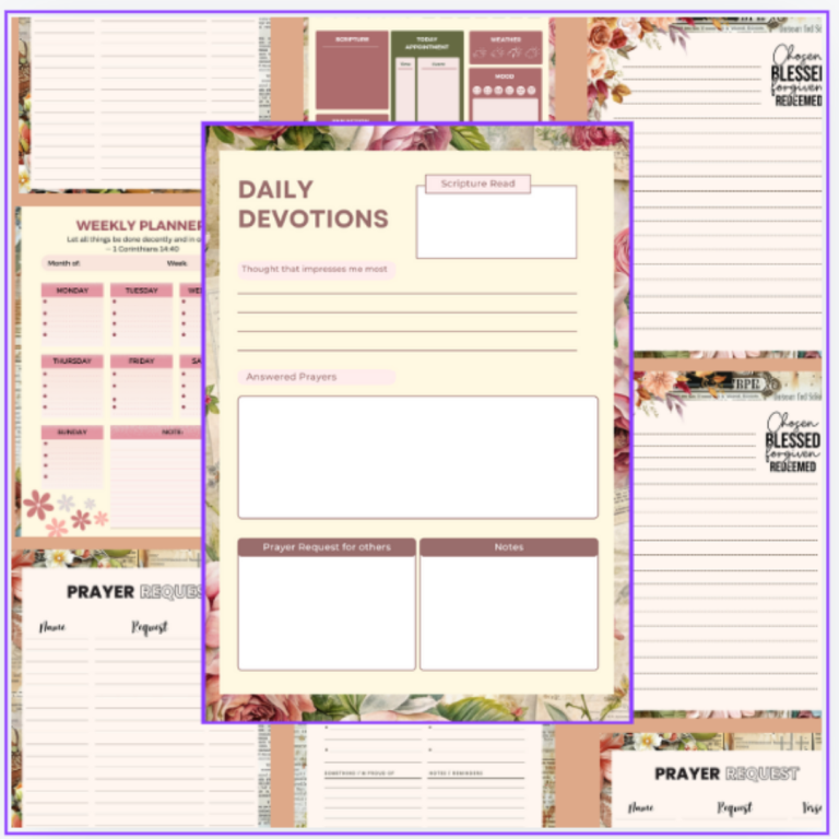 Bible Verse Journals – 24 Page Templates (FREE) – Dawn Mari Craft Store